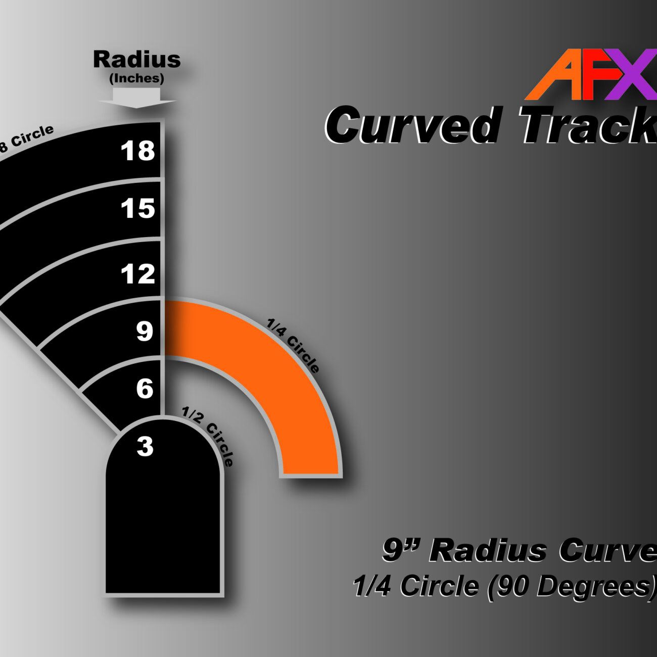 Curve Track - 9" 1/4R | AFX Racing